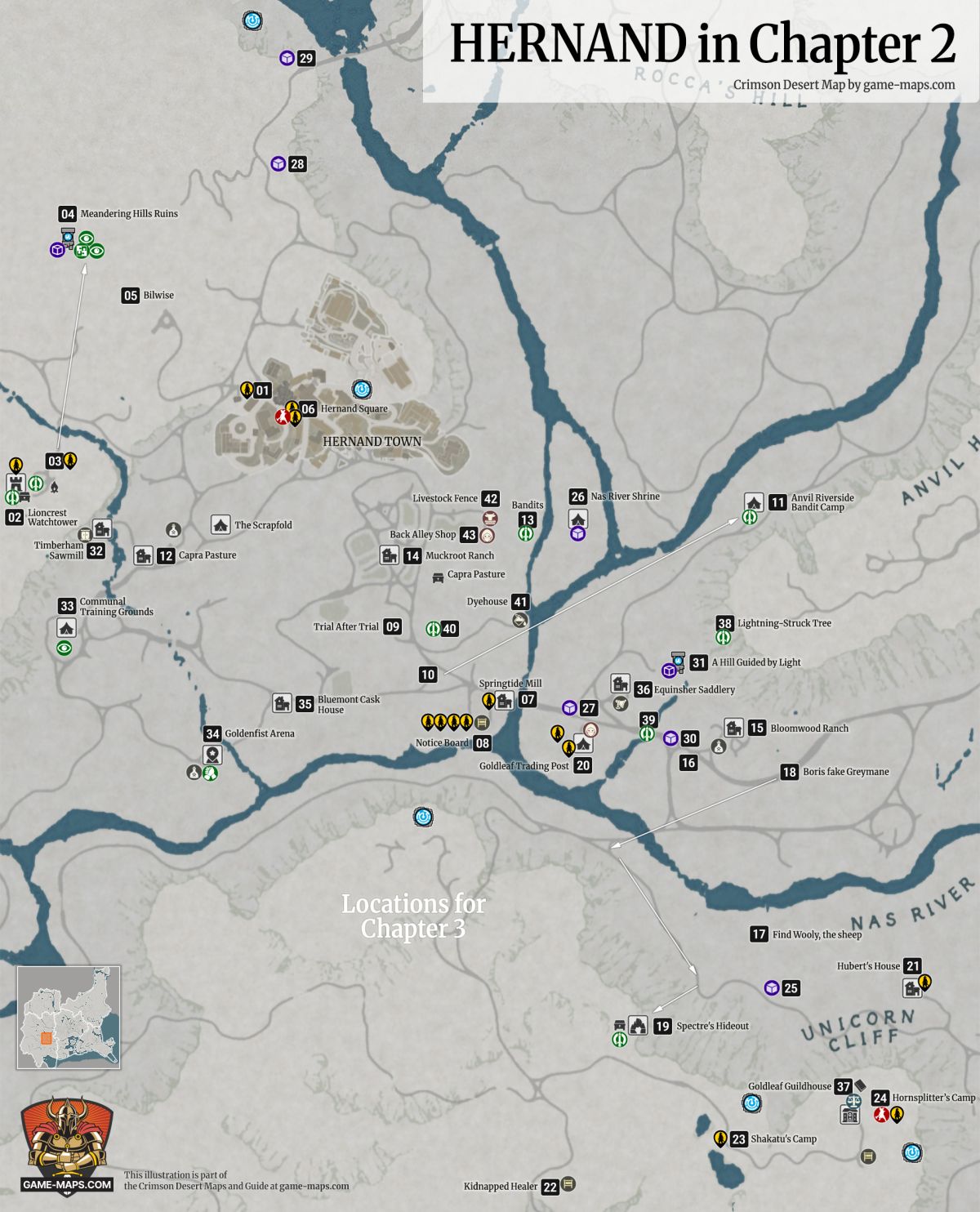 Hernand in Chapter 2 - Crimson Desert Map